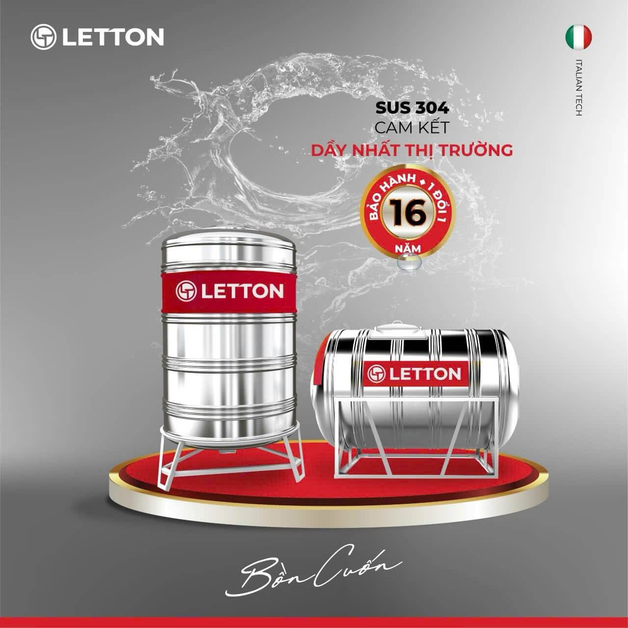 Bồn nước inox Letton 1000 lít đứng SUS 304 | Máy nước nóng lượng mặt ...